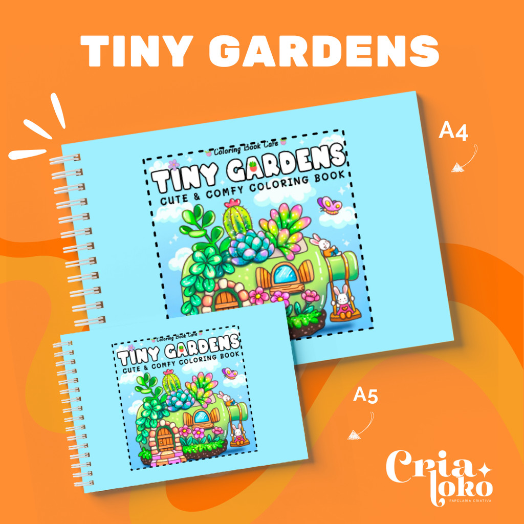 Livro de Colorir TINY GARDENS Folhas em 180 GRAMAS Coloring Book TINY ...
