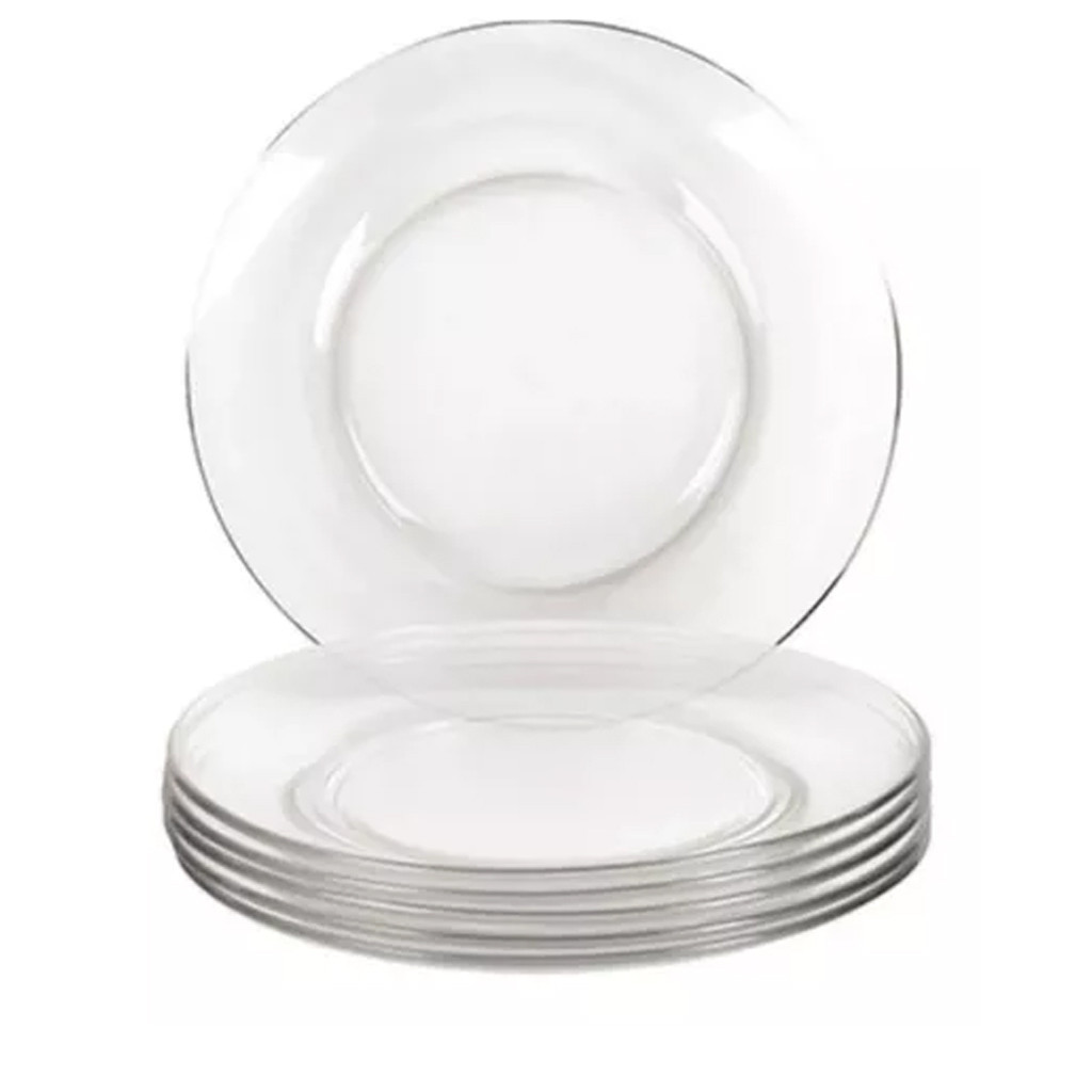 Kit c/ 6 Pratos Duralex Astral Raso Vidro Transparente Nadir | Shopee Brasil