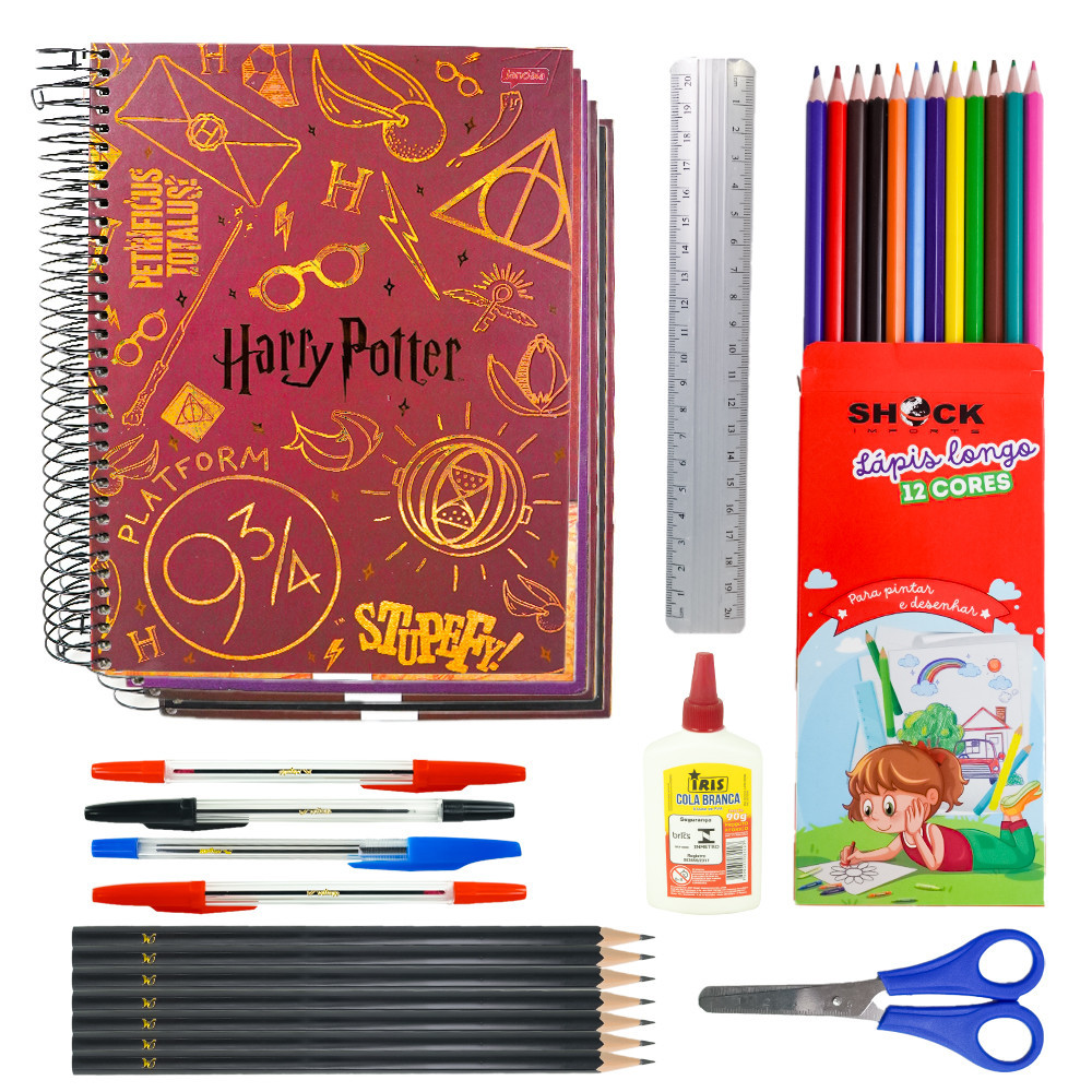 Material Escolar Kit Completo 6 cadernos | Shopee Brasil