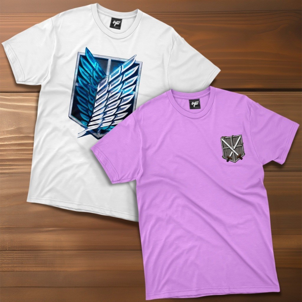 KIT 2 Camisetas Attack Titan Colorido e Clan Espada Clas Camisa 100% ...