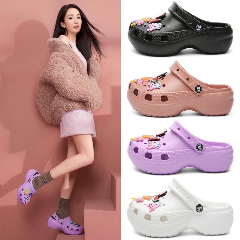 Plataforma Crocs Sandálias De Praia Feminina | Shopee Brasil