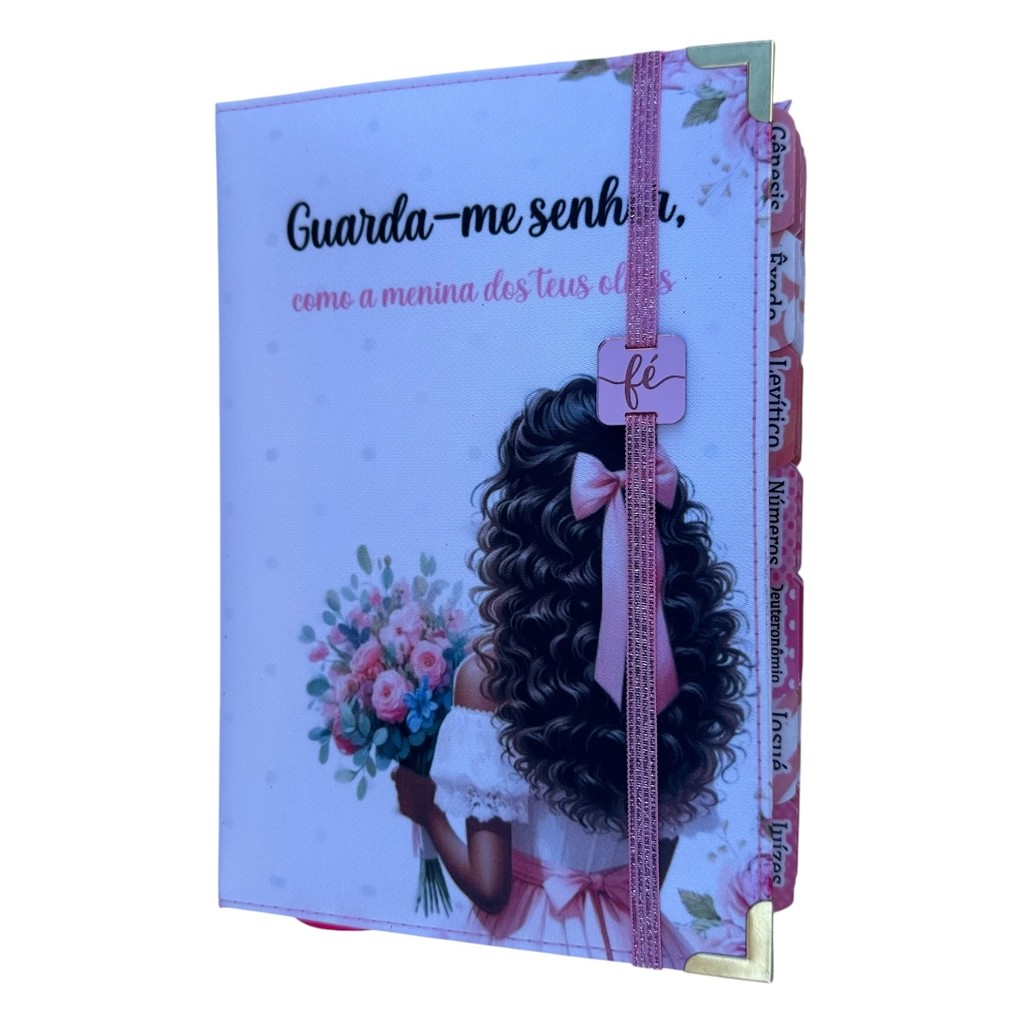 Bíblia NTLH Garota buquê 02 guarda-me Senhor com Abas Adesivas Capa ...