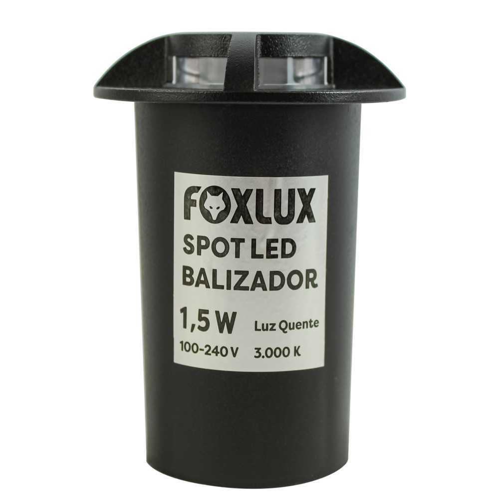 Spot LED Baliza Foxlux 1,5W Preto 3000K 2 Fachos | efeito de luz diferenciado | Shopee Brasil