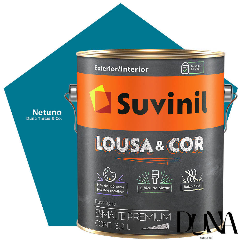 Tinta Lousa e Cor Suvinil Paredes e Tetos 3,2L Netuno | Shopee Brasil
