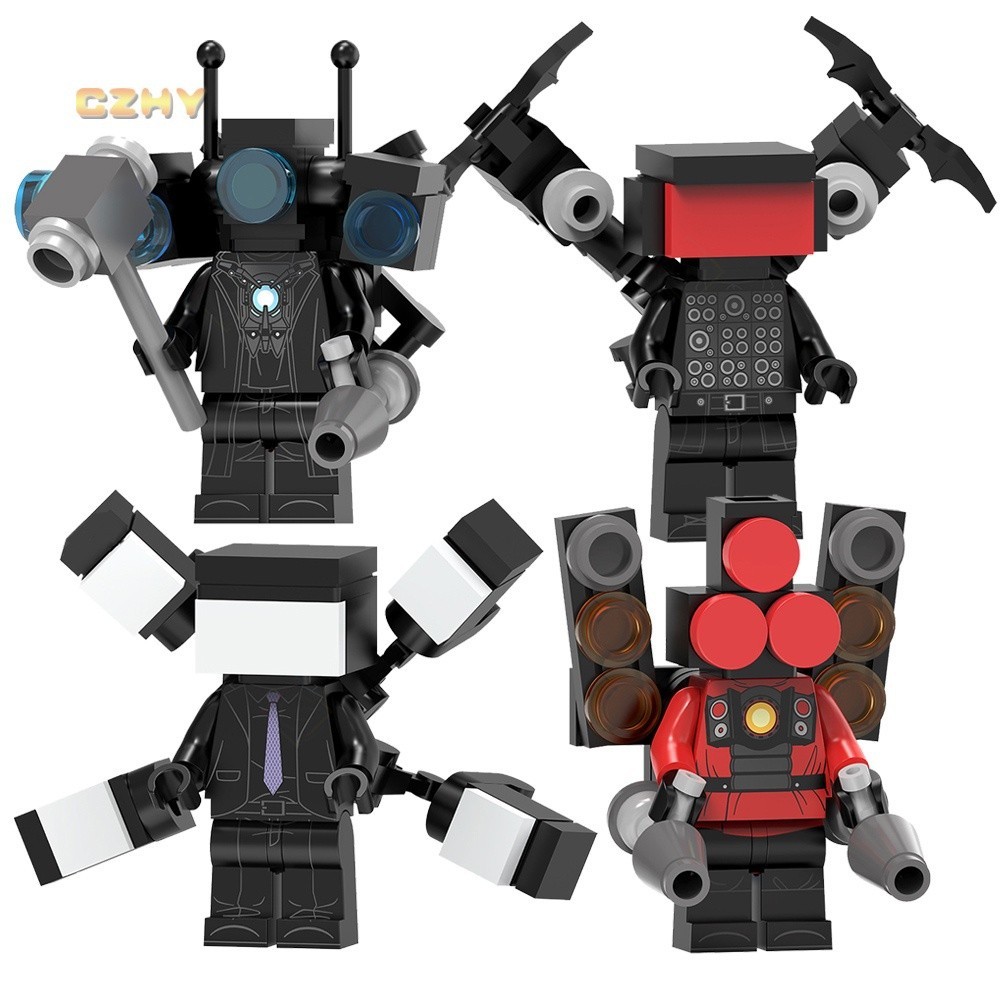 Skibidi Toilet Series Building Block Figuras Cameraman Speakerman TV ...