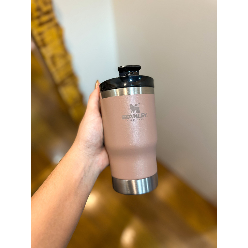 Copo Stanley Long Neck 402Ml 2 Tampas Nude Brilho | Shopee Brasil