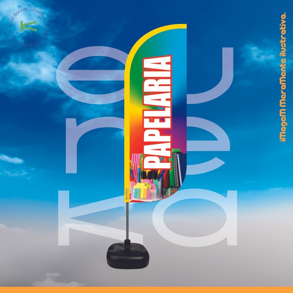 Wind Banner Dupla Face - Papelaria - Flag Banner - Kit Completo 2 ...