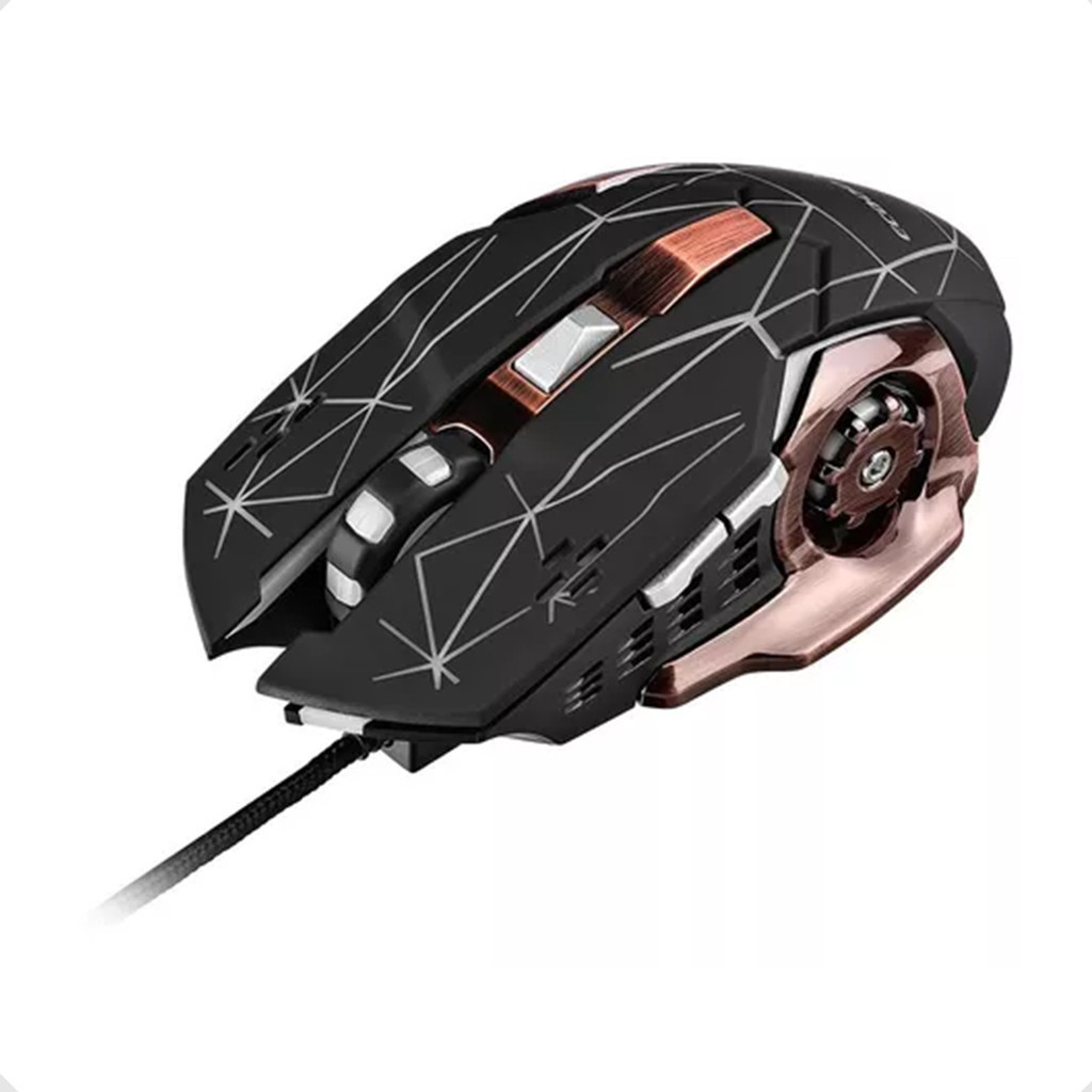 Mouse Gamer Fio Ergonômico Barato Preto 3200 Dpi Led Rgb Usb Computador Notebook Laptop Jogo ...