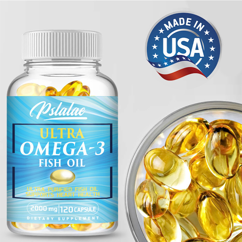 Pslalalae Omega 3 Óleo De Peixe Softgels , 2000 mg Ultra-Puro , Suporte ...
