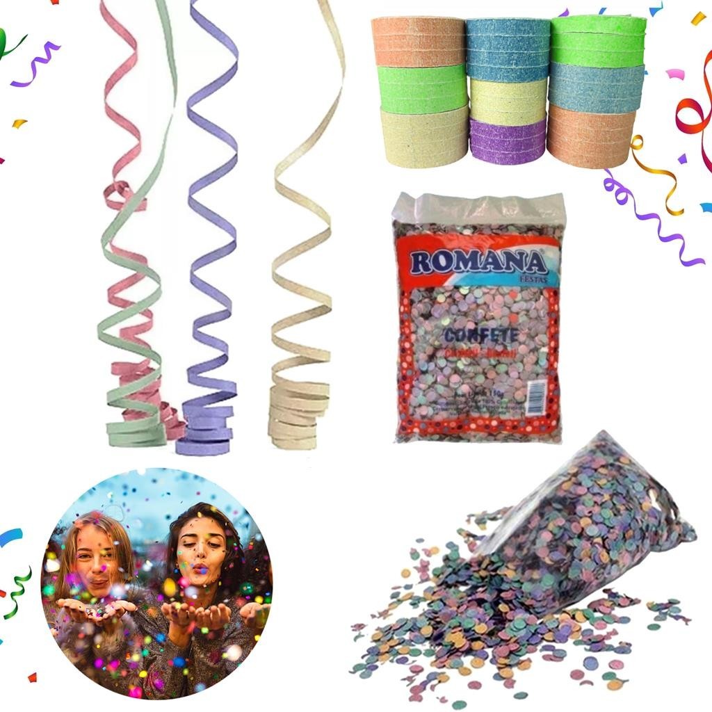 Kit 5 Pacotes 120 gr Confetes Carnaval Festa Folia Para Bloco Colorido ...