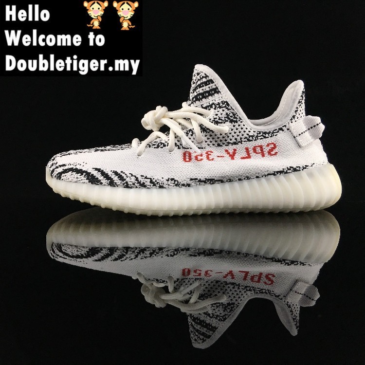 YZ boost 350 V2 zebra Preto Cinza Branco Areia Tênis De Corrida Homens ...