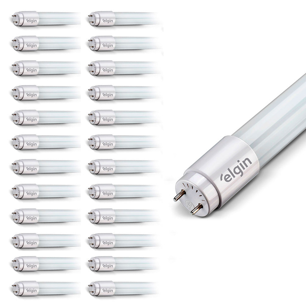 Kit com 25 Lâmpadas Tubular Led T8 60Cm 10W Bivolt 6500K | Shopee Brasil