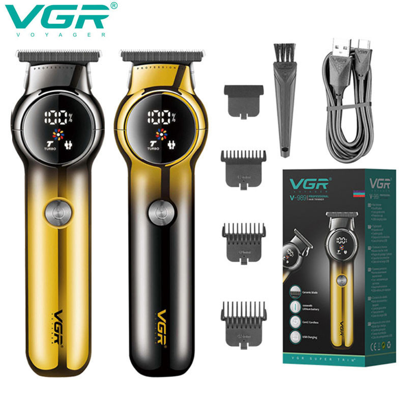 VGR-Recarregável Cabelo Clipper, Máquina De Corte De Cabelo Profissional, Aparador De Cabelo ...