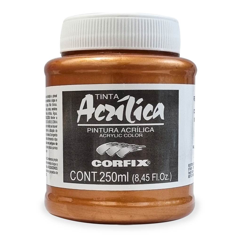 Tinta Acrílica Metálica Cobre Iridescente 250ml Corfix | Shopee Brasil