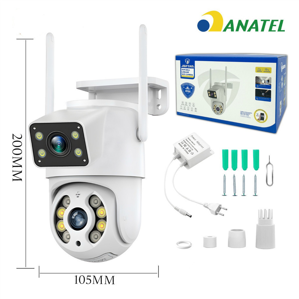 Câmera de segurança YOOSEE IP66 Wi-Fi com lente dupla e sensor de ...