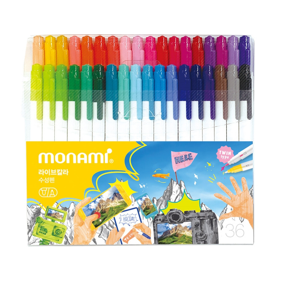Monami New Live Color 36 colors / Water Based Pen | Shopee Brasil