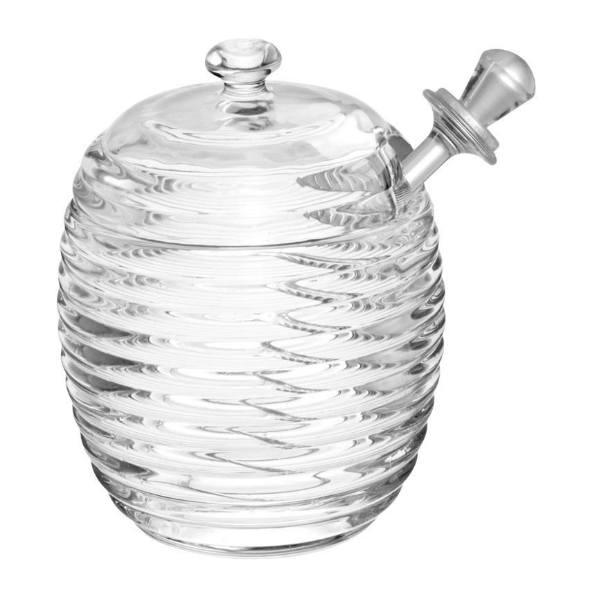 Meleira Porta Mel Pote de Vidro Coleia Com Tampa e Pegador Dosador ...