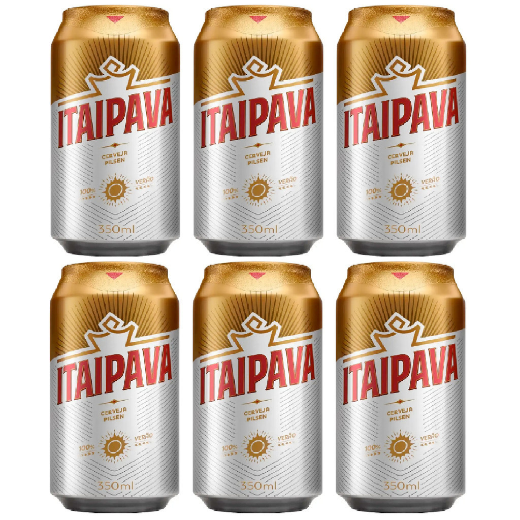 KIT 6 CERVEJA ITAIPAVA PILSEN 350ML LATA | Shopee Brasil