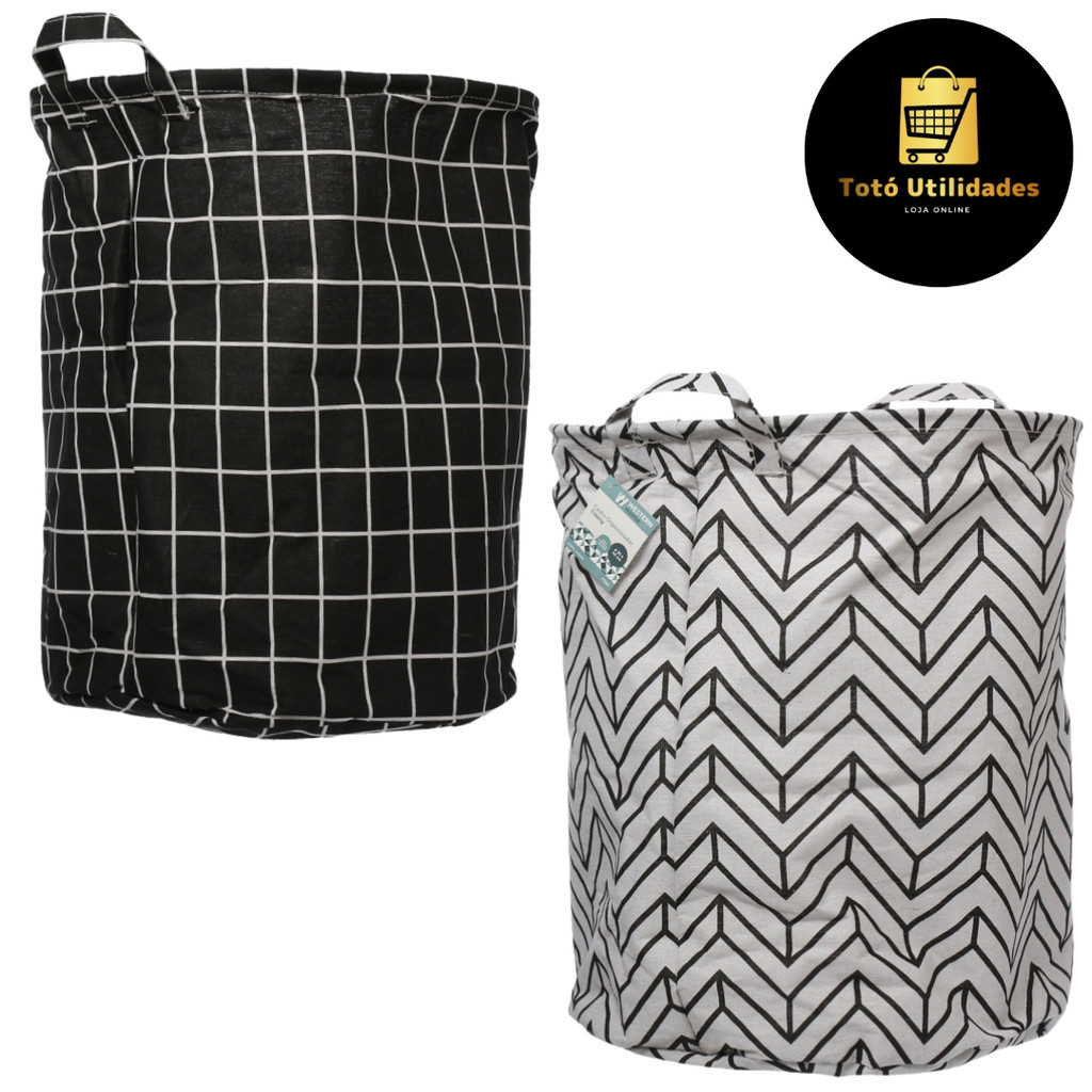 Cesto Organizador Multiuso Dobrável Redondo Tartan Classy 35cm | Shopee Brasil