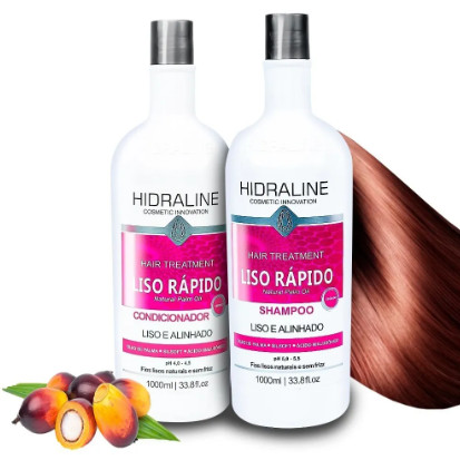 HidraLine - Hair Treatment Liso Rápido Shampoo + Cond. 1L | Shopee Brasil