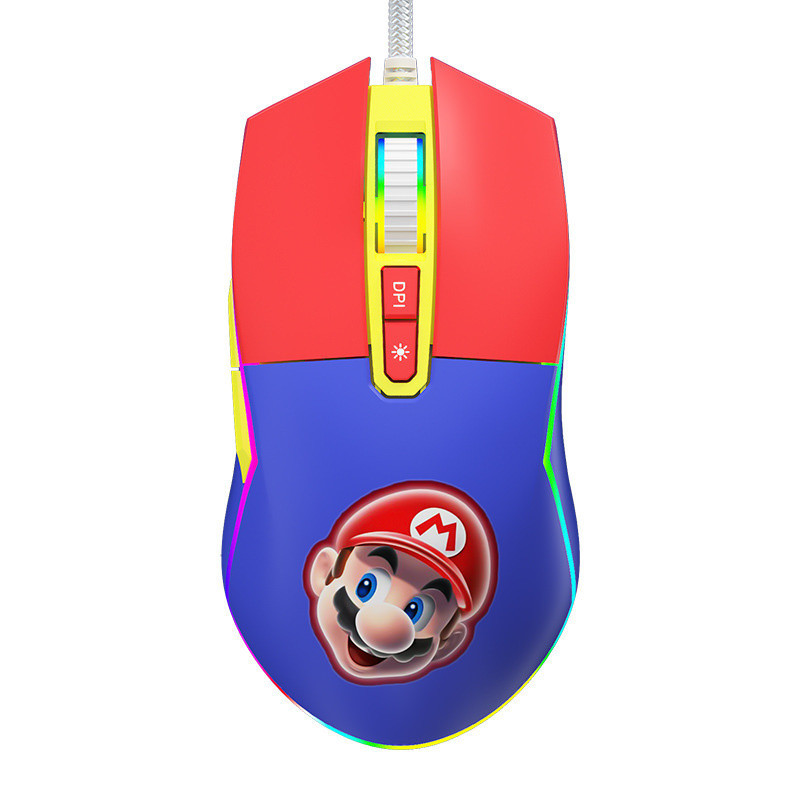 Rato Super Mario MR01 Wired Gaming Mouse Computer Notebook Office Cute ...