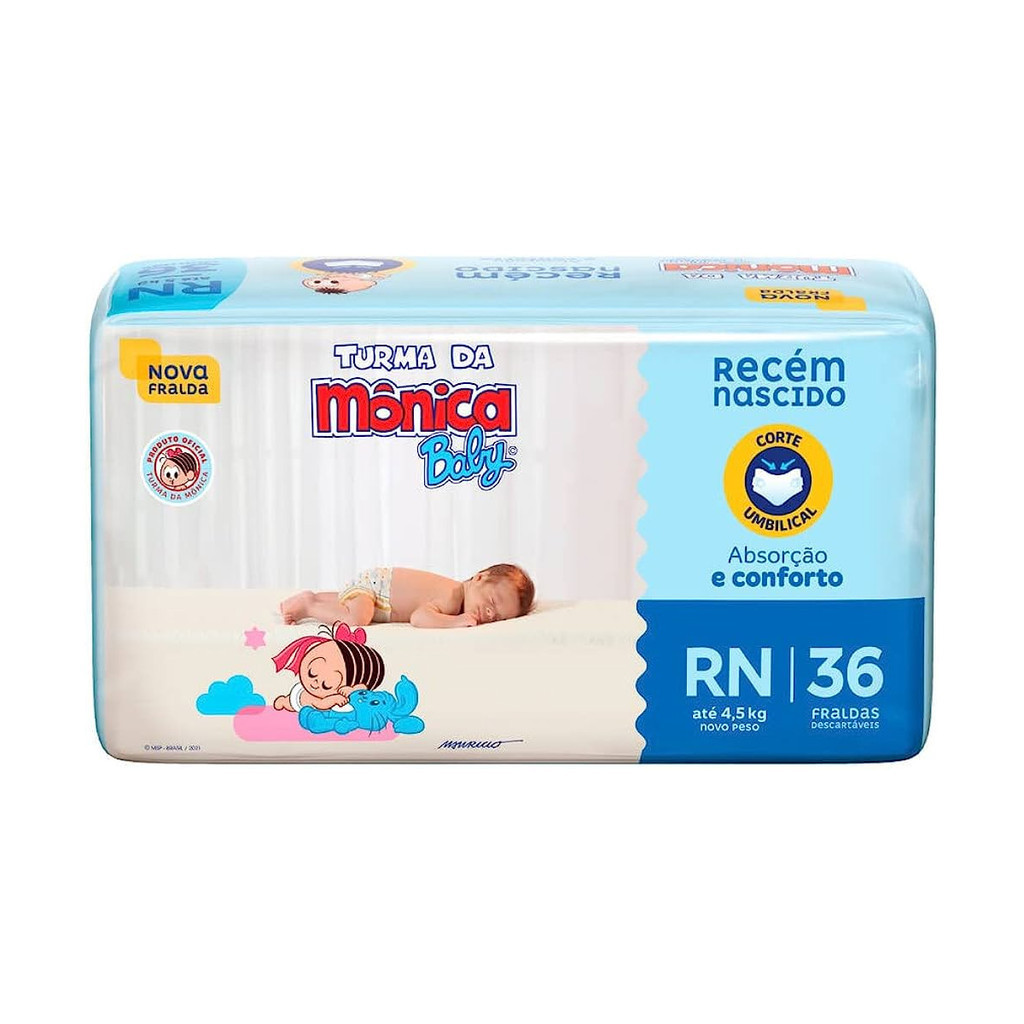 Fralda turma da mônica baby jumbo RN | Shopee Brasil