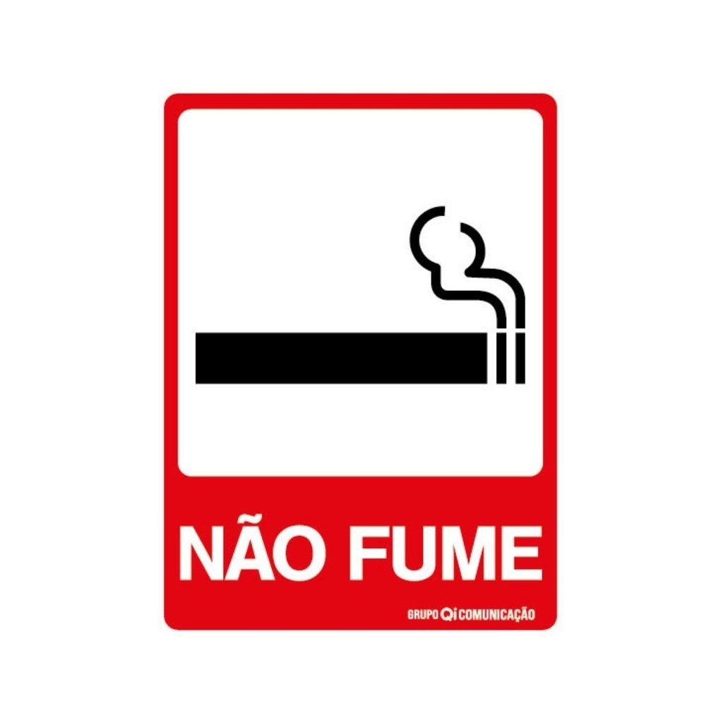 Placa De Sinalização Proibido Fumar 15x20 Qi Comunicação - P-28 Q1A ...