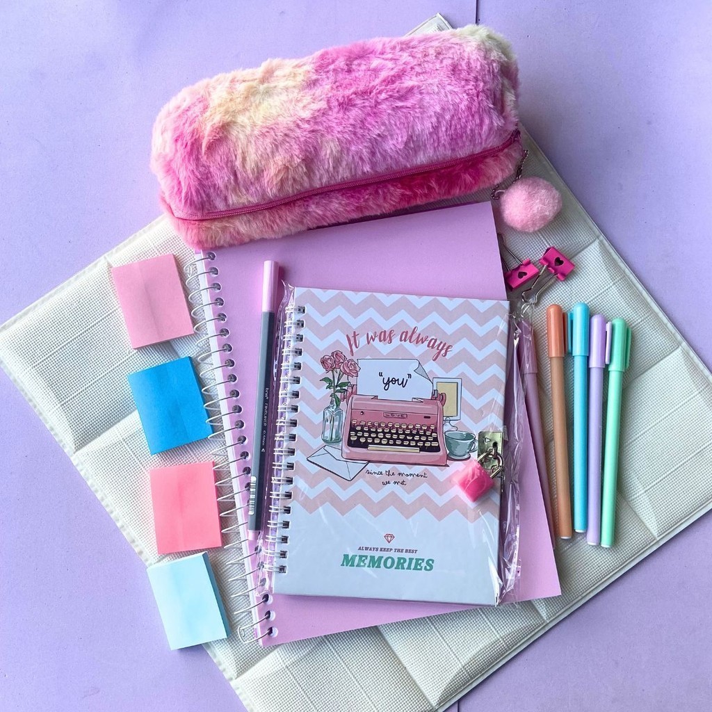 Kit Papelaria Fofa Juvenil Kawaii Menina | Shopee Brasil