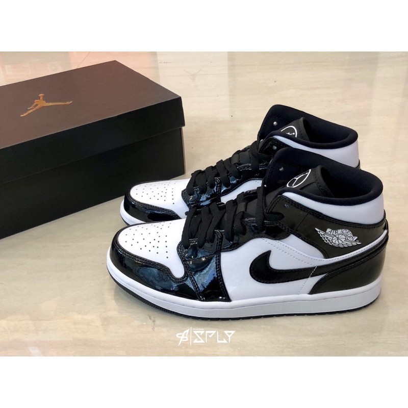 Air Jordan 1 MID ASW Preto e Branco All-Star Panda Patent DD1649-001 de ...