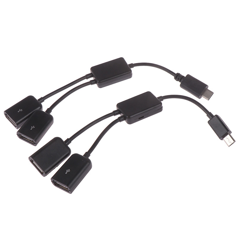 [fol] Micro usb/Tipo c Para 2 otg Cabo hub De Porta Fêmea Dupla E ...