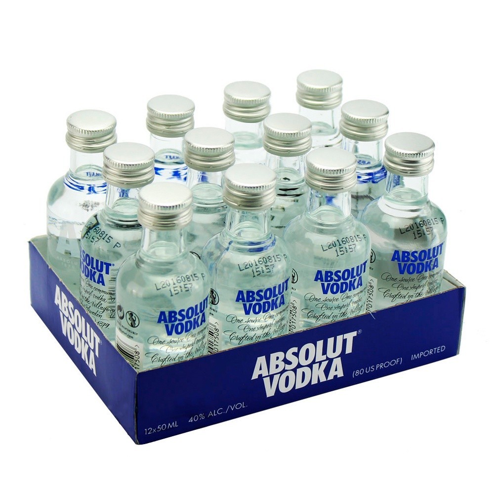 Kit 12 Un Mini Vodka Absolut Original 50ml | Shopee Brasil