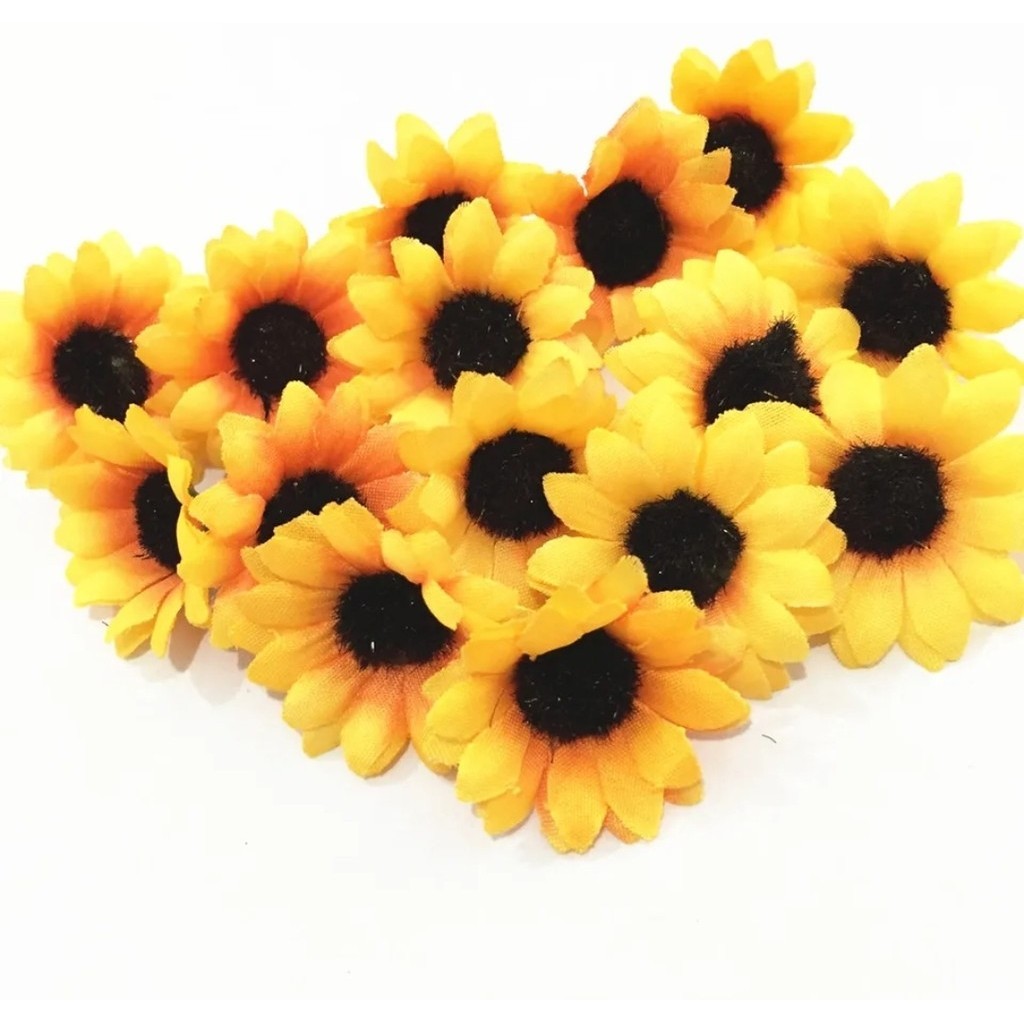 Flor Mini Girassol Artificial 50 Unidades Artesanato 3,5 a 4cm | Shopee ...