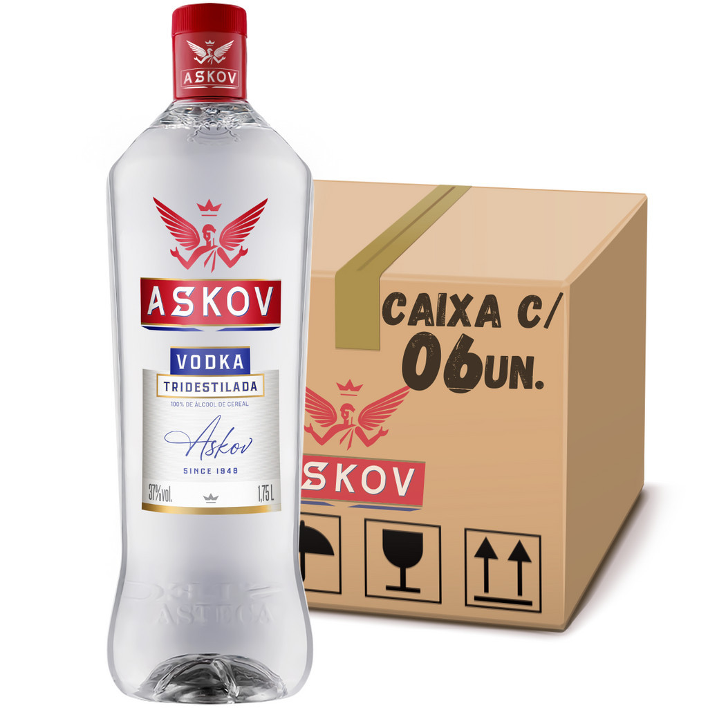 BEBIDA ASKOV VODKA CAIXA COM 6 UN DE 1.750 ML | Shopee Brasil