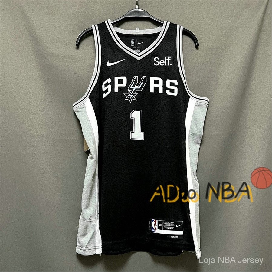Hot Pressed Camisa NBA San Antonio Spurs #1 Victor Wembanyama Icon ...
