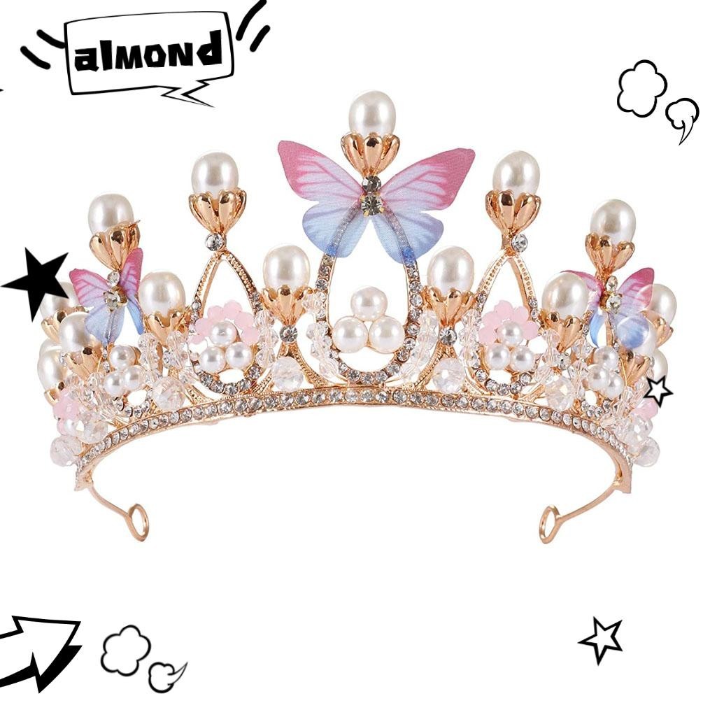 ALMOND Princesa Coroa Modelo Catwalk Tiara Borboleta De Feita A Mão ...