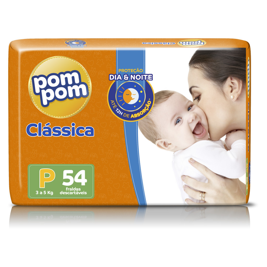 Fralda Pom Pom Classica Pacotão Com Tamanhos P, M, G, XG e XXG ...
