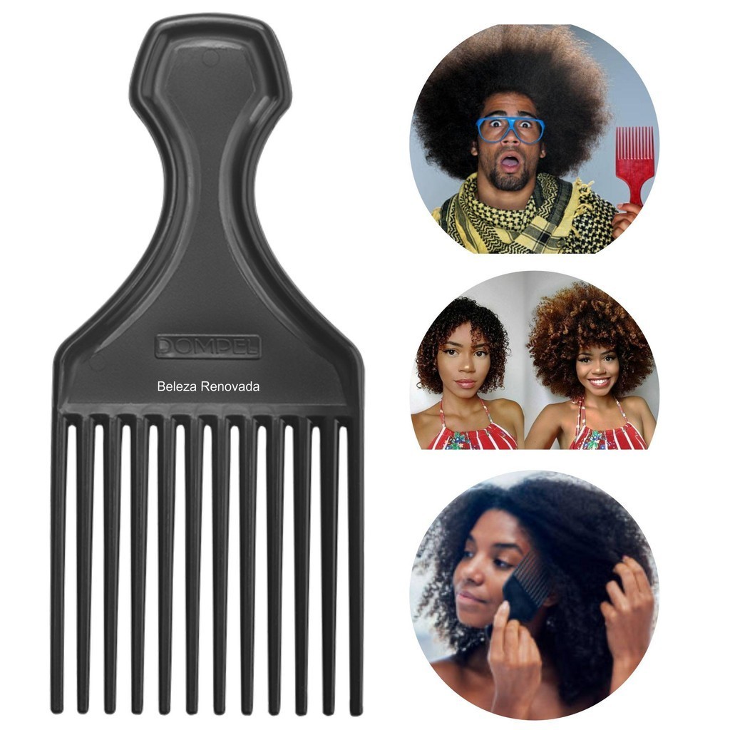 Pente Garfo Black Power Para Cabelo Afro E Cacheado Salão | Shopee Brasil