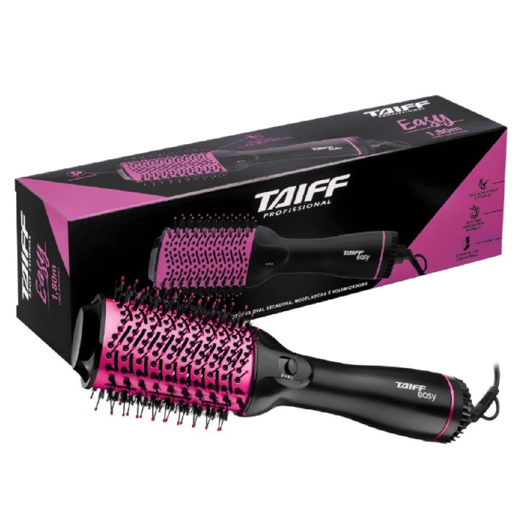 Escova Secadora Modeladora Volumizadora Taiff Easy Rosa 220V Elétrica ...