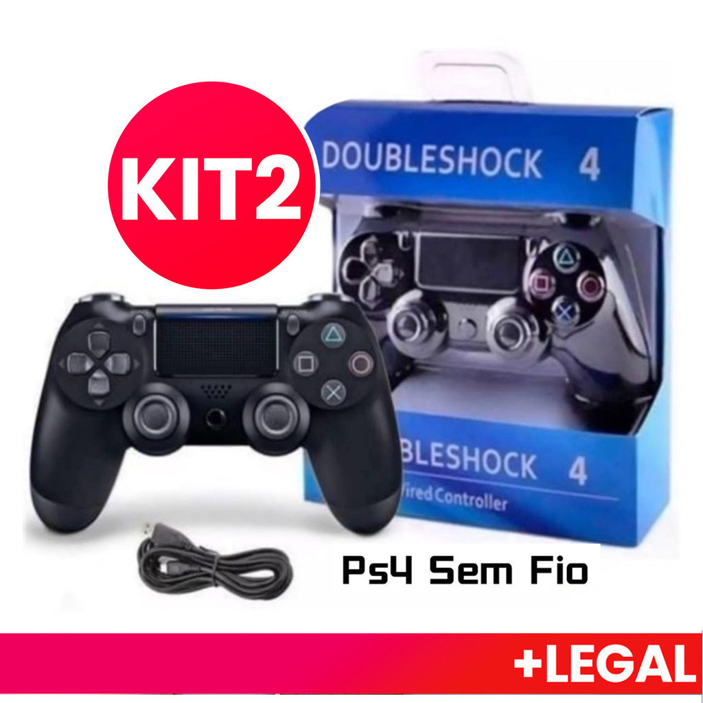 Kit 2 Controle Sem fio Ps4 Joystick Playstation Dualshock 4 | Shopee Brasil