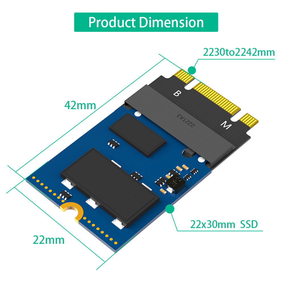 Para M . 2 NVME-Key B + 2230 A 2242 SATA-Bus SSD Placa Adaptadora De ...