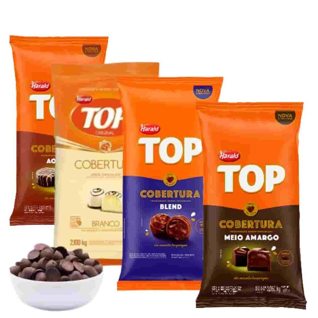 Chocolate Cobertura Fracionada Gotas Top 2kg Harald | Shopee Brasil