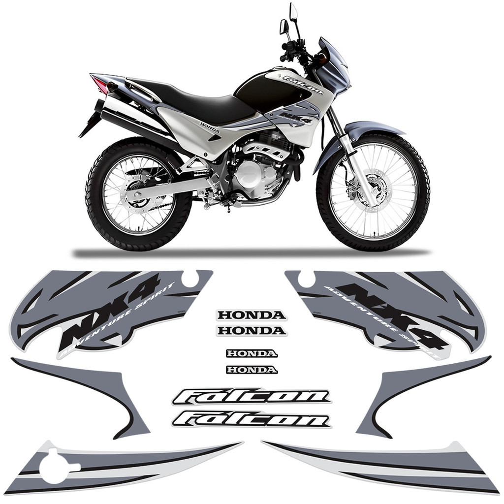 Adesivos Para Falcon Nx400 Adventure Spirit Honda Moto Prata Genérico ...