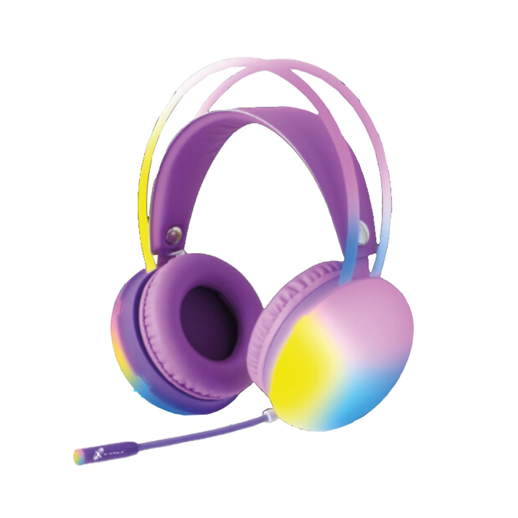 Fone Headset Gamer RGB USB P3 XC-HS18 Roxo X-Cell | Shopee Brasil