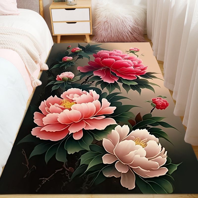 Estilo Europeu Americano Elegante Flor Grande Cozinha Preta Sala De ...