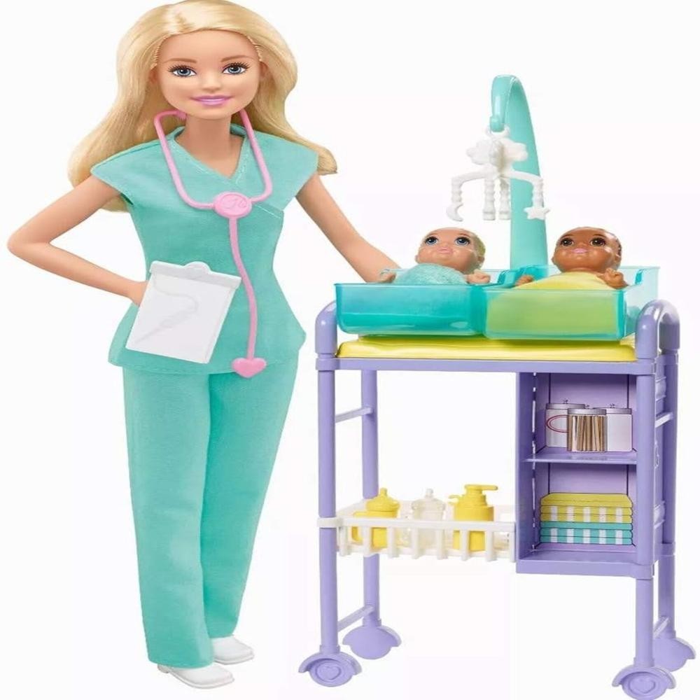 Boneca Barbie Profissões Médica Pediatra Loira GKH23 Mattel | Shopee Brasil