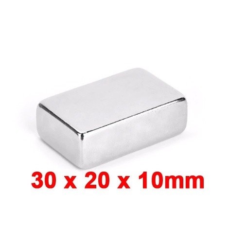 Imã De Neodímio Bloco Super Forte 30mm X 20mm X 10mm 1un - GP | Shopee ...