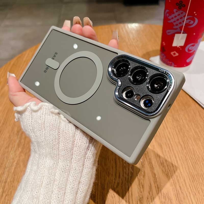 Estojo Magnético De Luxo Para Telefone De Carregamento Sem Fio Samsung Galaxy S23Ultra S22 S24 ...