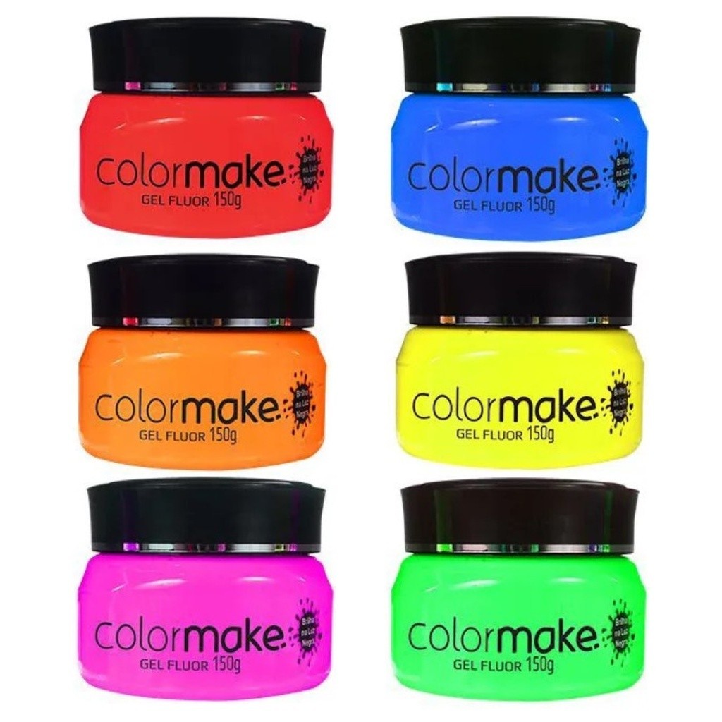 Gel Fluorescente para Cabelo Color Make Fluor 150g (6 CORES) | Shopee ...