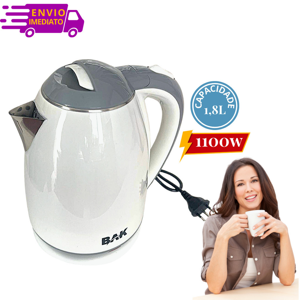 Chaleira Elétrica 110v 1,8L Desliga Sozinha Ferver Água Chá Café | Shopee Brasil