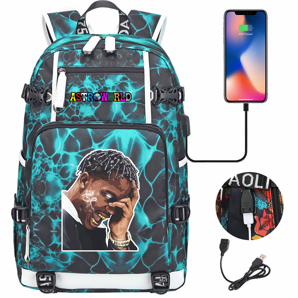 Mochila escolar para adolescentes Unisex Hip-Hop estrela padrão saco ...